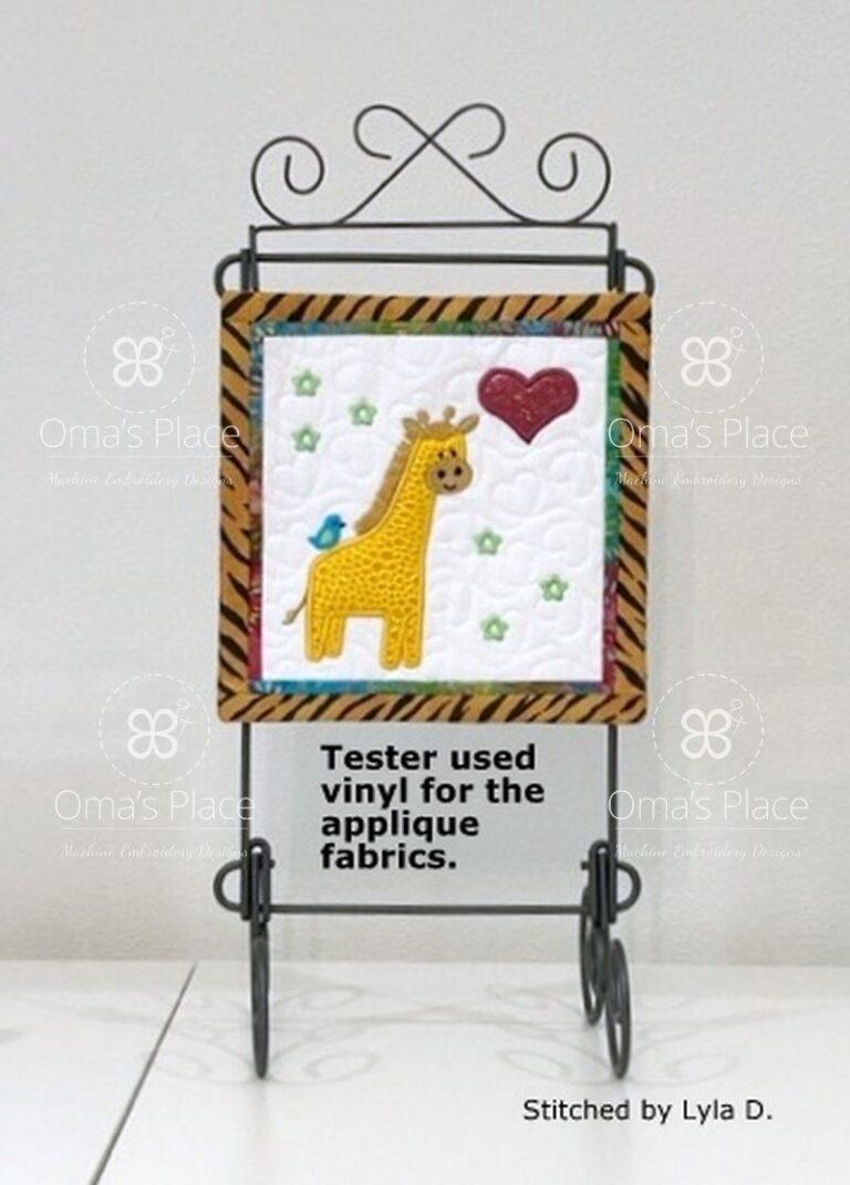Giraffe Quilt Block (8×8) · Oma’s Place Machine Embroidery Designs