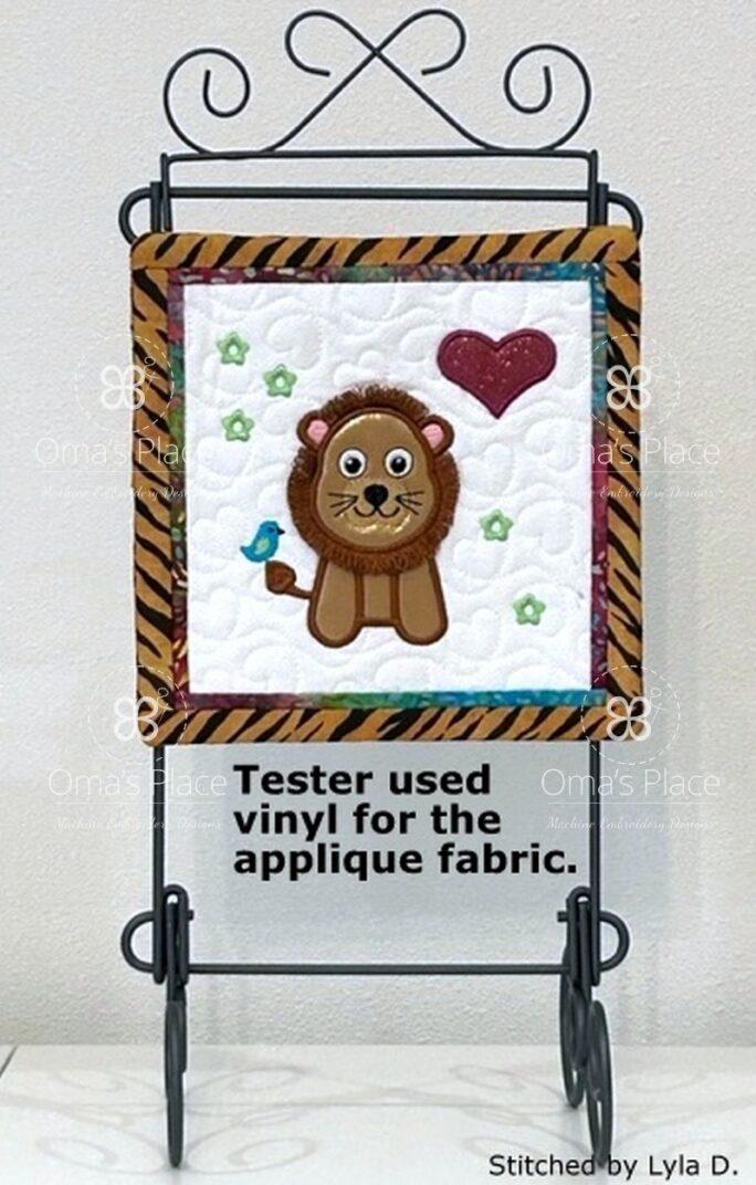 Lion Quilt Block · Oma’s Place Machine Embroidery Designs