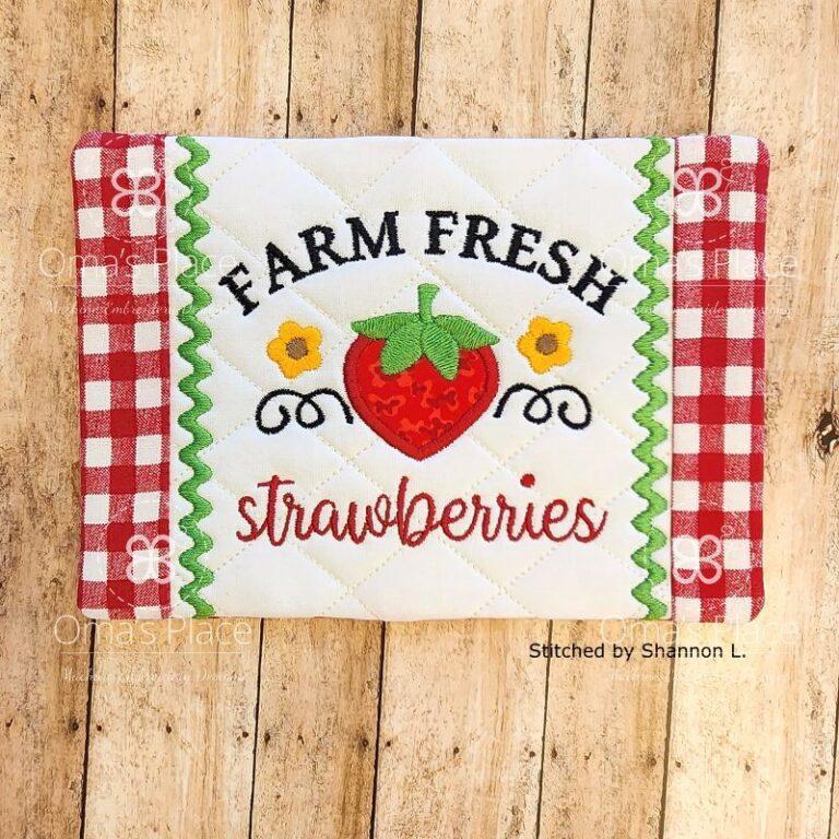 Farm Fresh Mug Rug Set · Oma’s Place Machine Embroidery Designs