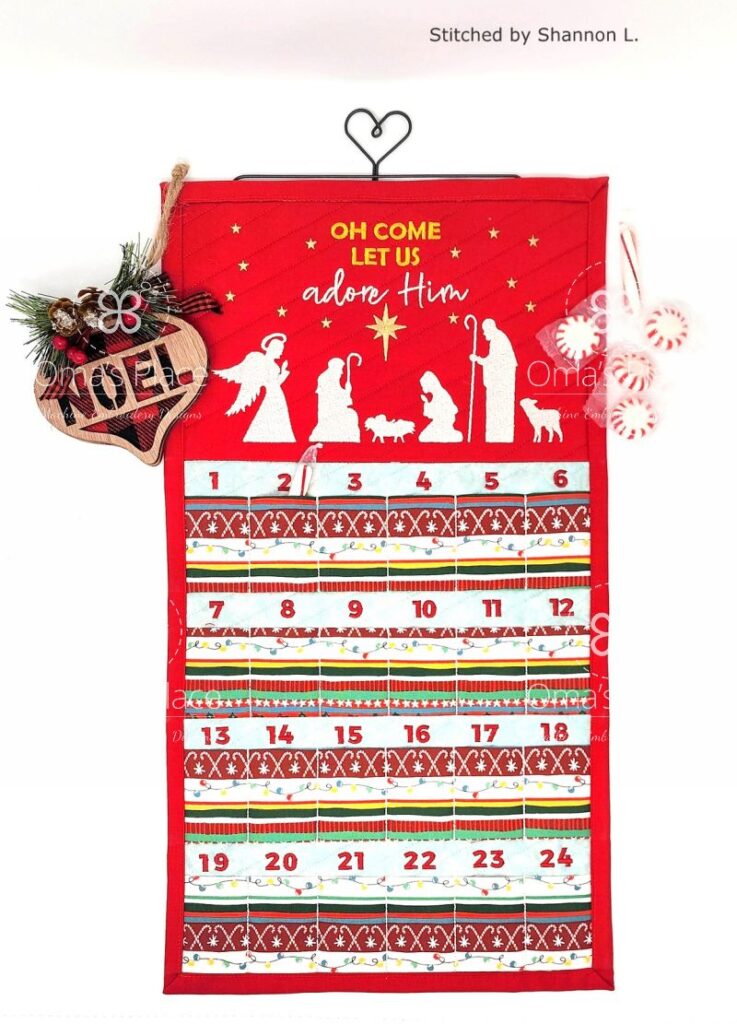 Advent Calendar (6×10) · Oma’s Place Machine Embroidery Designs