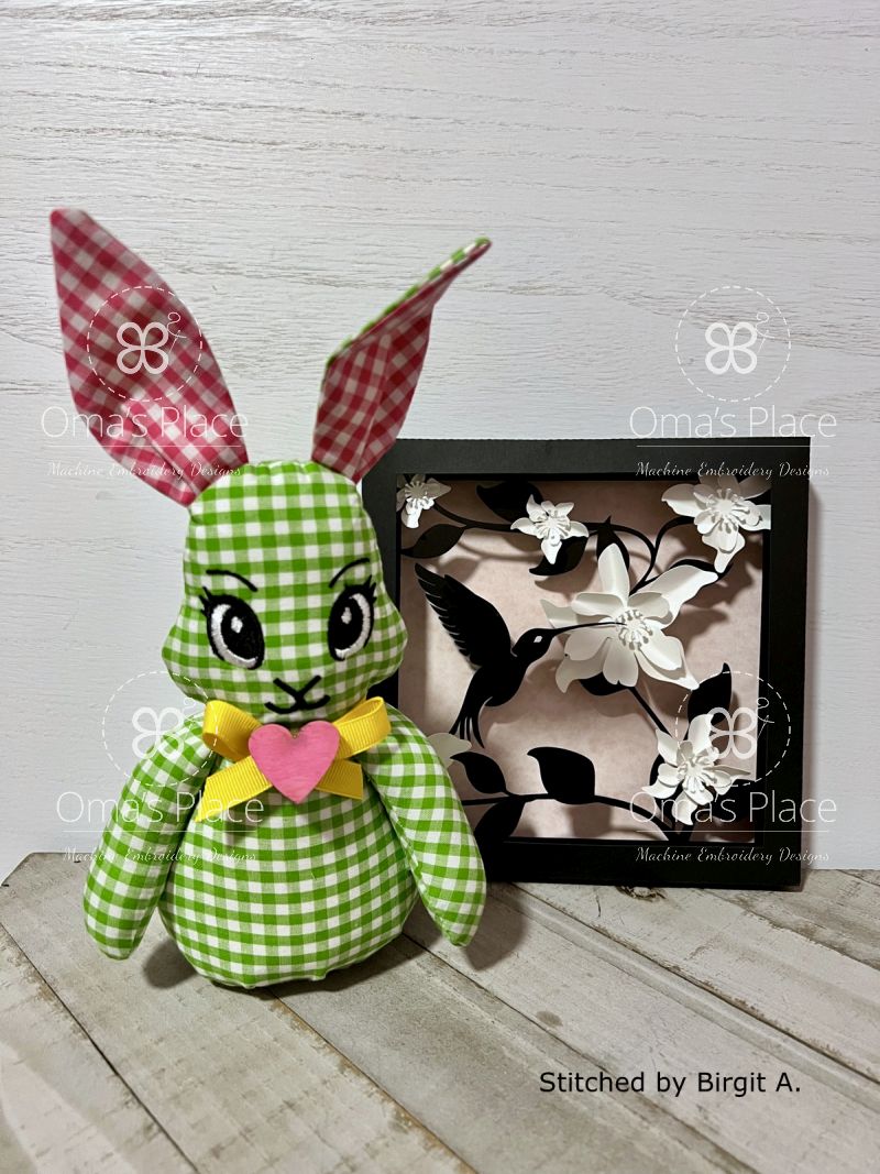 3D Bunny for 6×10 Hoops · Oma’s Place Machine Embroidery Designs