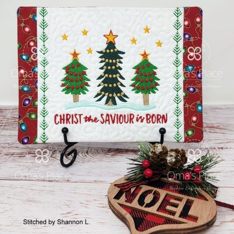 Christ the Savior Mug Rug (Two Sizes) · Oma’s Place Machine Embroidery ...