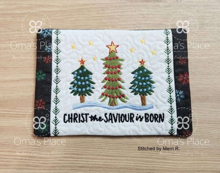 Christ the Savior Mug Rug (Two Sizes) · Oma’s Place Machine Embroidery ...