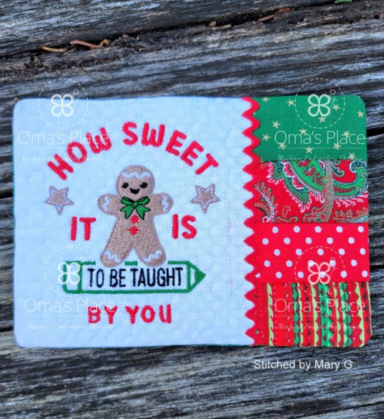 How Sweet Mug Rug (5×7) · Oma’s Place Machine Embroidery Designs