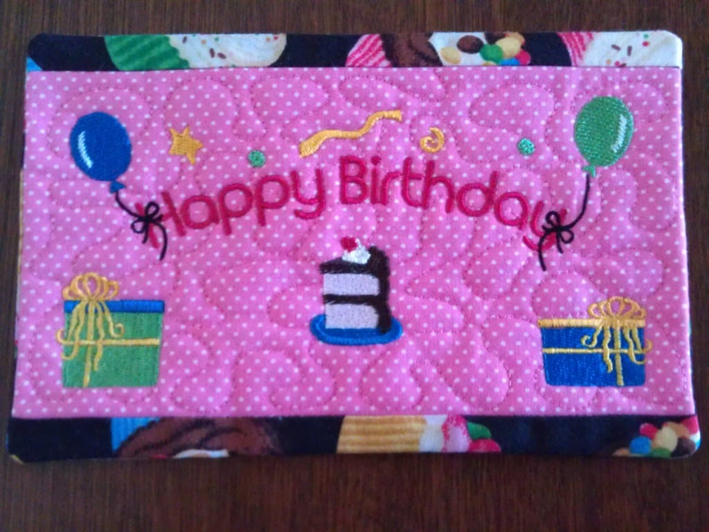 Birthday Mug Rug · Oma’s Place Machine Embroidery Designs