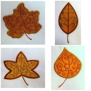 Elegant Applique Leaves (10 leaves!) · Oma’s Place Machine Embroidery ...