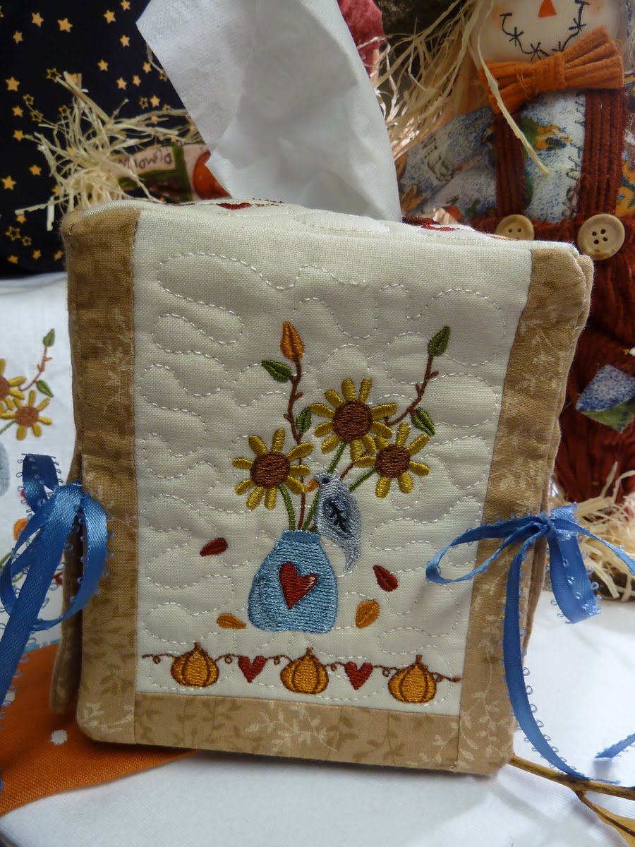 Fall Tissue Box · Oma’s Place Machine Embroidery Designs