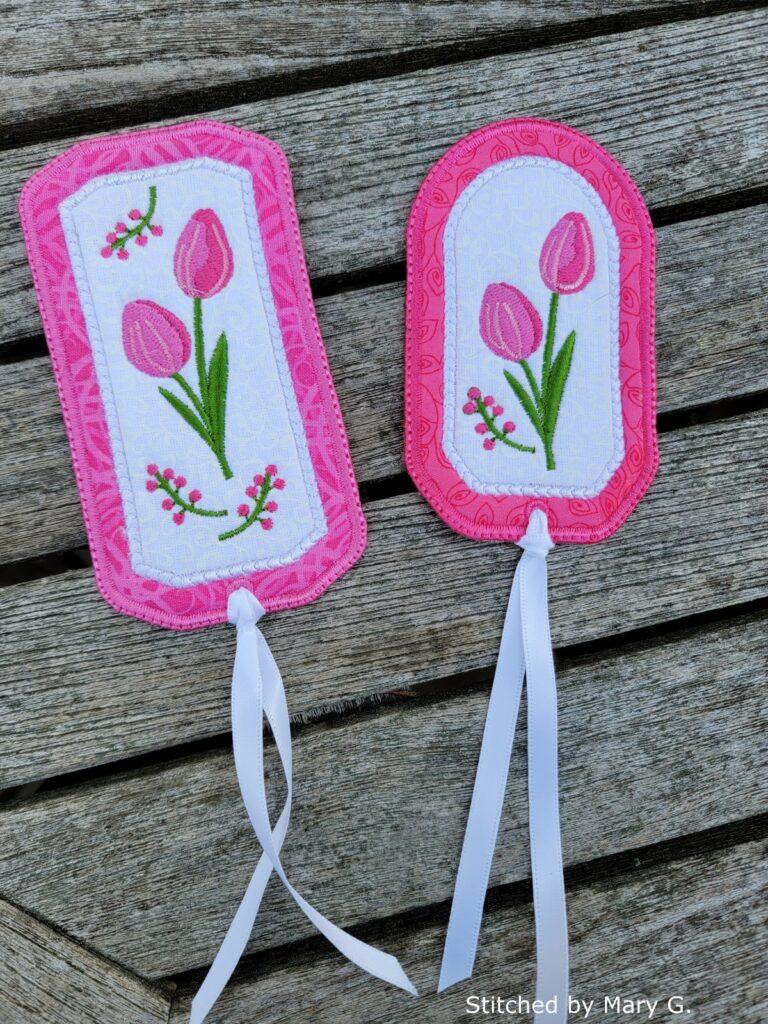 Fabric Tulip Bookmarks · Oma’s Place Machine Embroidery Designs