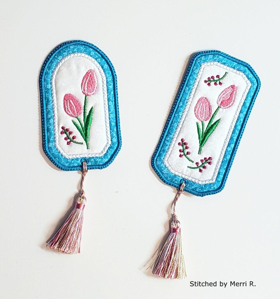 Fabric Tulip Bookmarks · Oma’s Place Machine Embroidery Designs