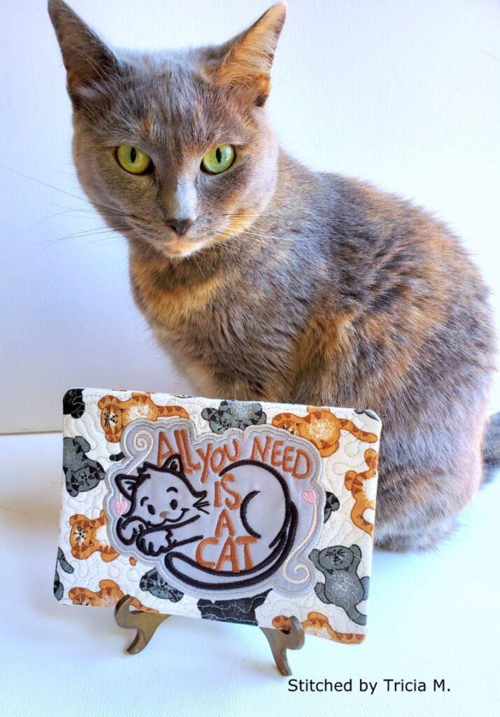All You Need is a Cat Mug Rug · Oma’s Place Machine Embroidery Designs