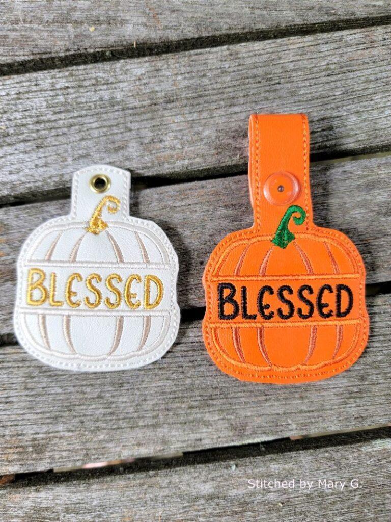 Pumpkin Snap Tag · Oma’s Place Machine Embroidery Designs