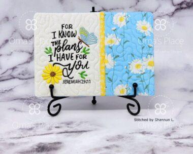 Inspirational Mug Rug Set 4 · Oma’s Place Machine Embroidery Designs