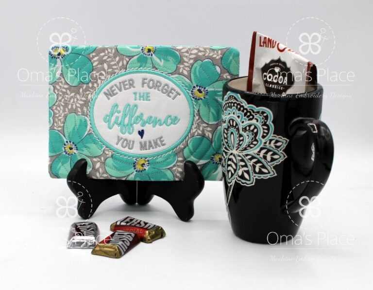 In The Hoop Mug Rugs for 5×7 hoops - Oma’s Place Embroidery