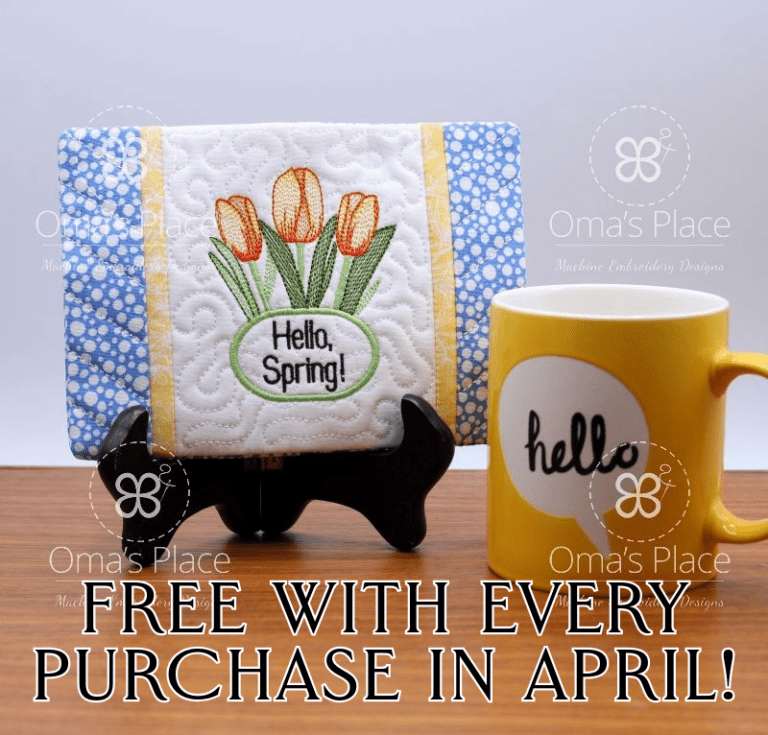 In The Hoop Mug Rugs for 5×7 hoops - Oma’s Place Embroidery