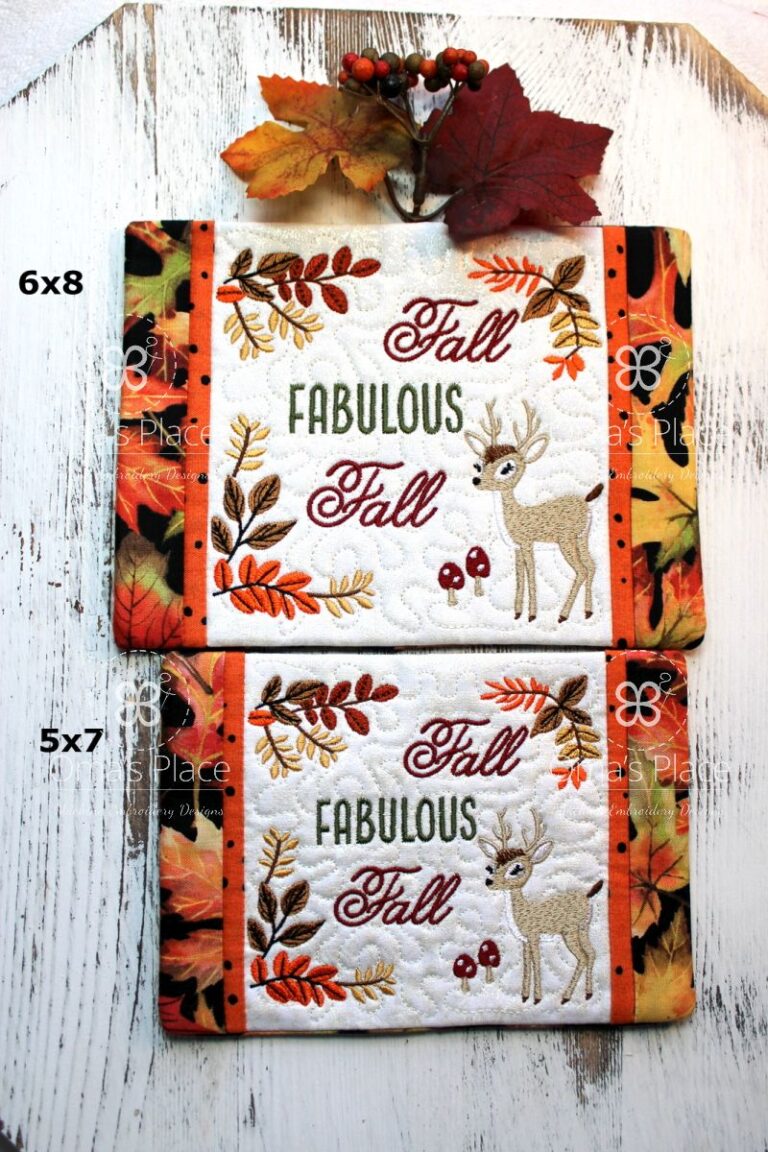 In The Hoop Mug Rugs for 5×7 hoops - Oma’s Place Embroidery